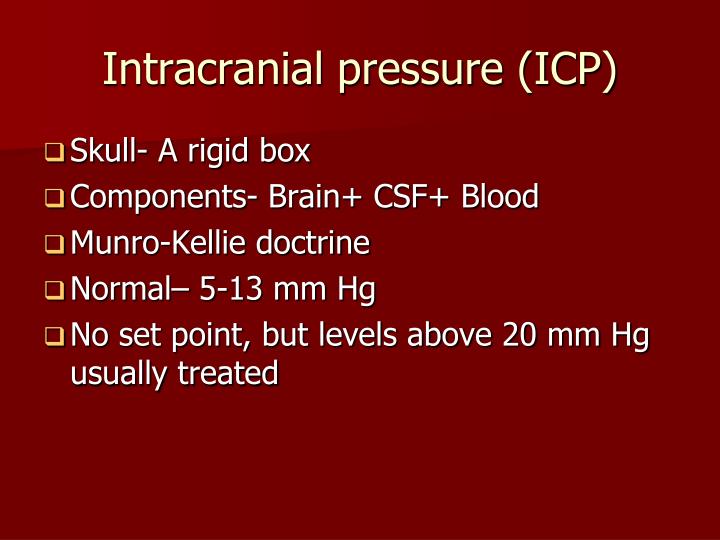 PPT - Raised Intracranial pressure- Control & Effects PowerPoint ...