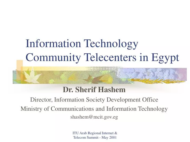 PPT - Information Technology Community Telecenters in Egypt PowerPoint ...