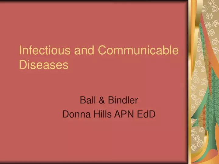 PPT - Infectious and Communicable Diseases PowerPoint Presentation ...