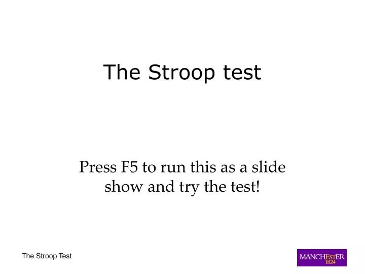 PPT - The Stroop test PowerPoint Presentation, free download - ID:1483311