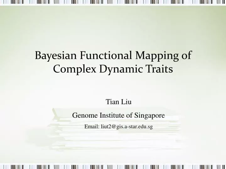 Ppt Bayesian Functional Mapping Of Complex Dynamic Traits Powerpoint 2034