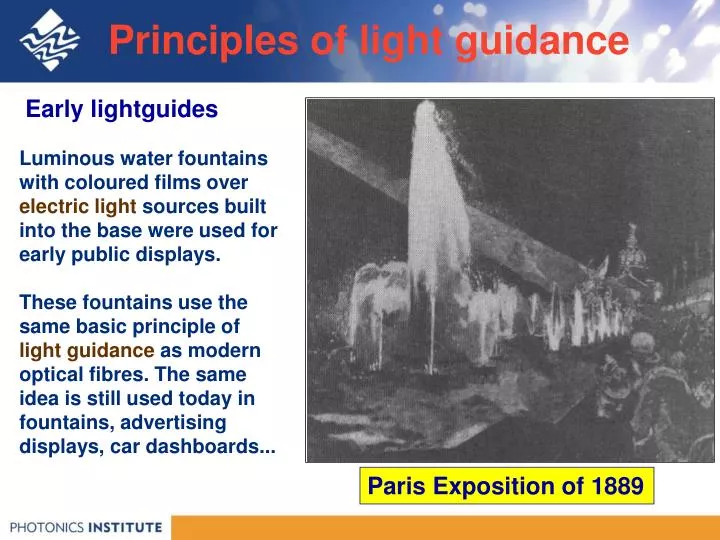 PPT - Principles of light guidance PowerPoint Presentation, free ...