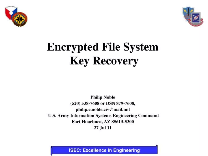 PPT - Encrypted File System Key Recovery PowerPoint Presentation, free ...