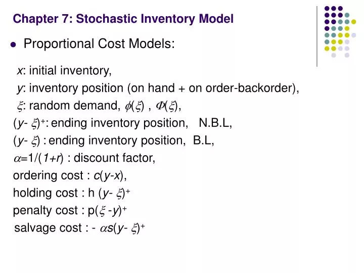 Ppt Chapter 7 Stochastic Inventory Model Powerpoint Presentation