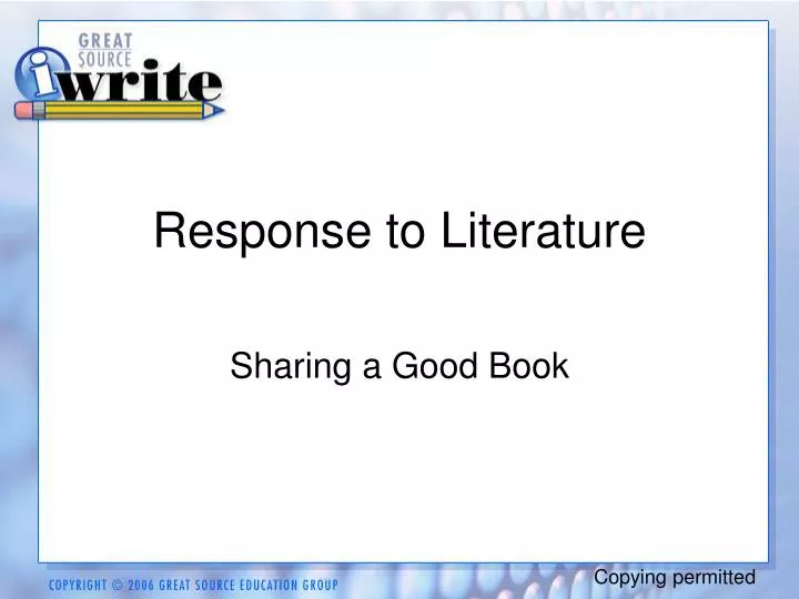PPT - Response to Literature PowerPoint Presentation, free download ...