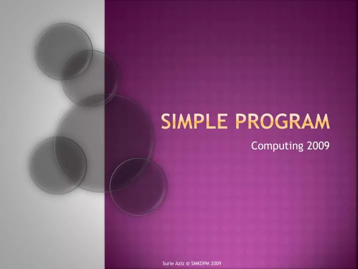 PPT - Simple program PowerPoint Presentation, free download - ID:1485556
