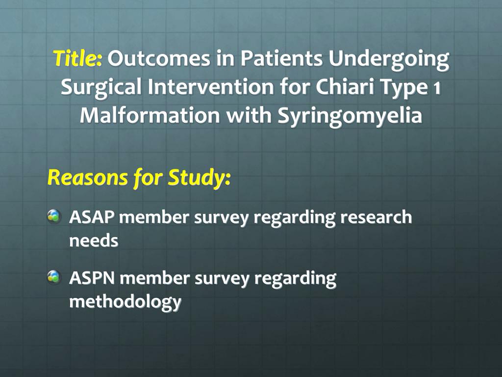 PPT - Chiari Surgical Outcomes Trial PI: Bermans J. Iskandar and ...