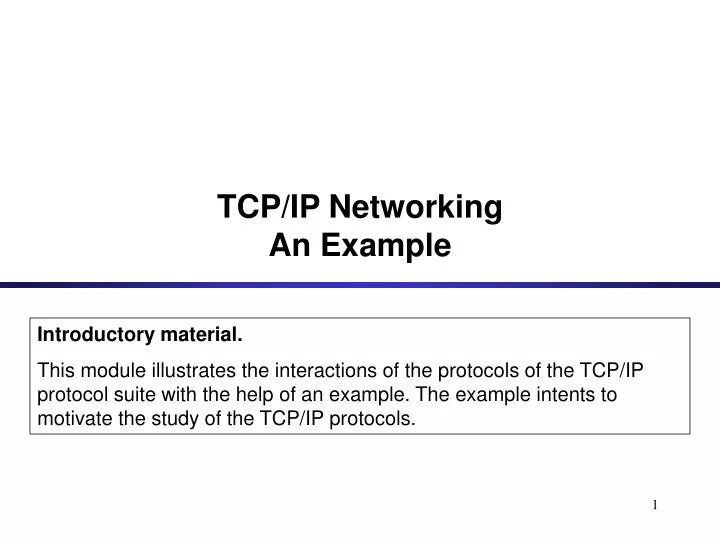 PPT - TCP/IP Networking An Example PowerPoint Presentation, free download - ID:1488265
