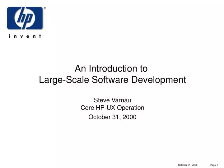 PPT - An Introduction to Large-Scale Software Development PowerPoint Presentation - ID:1488893