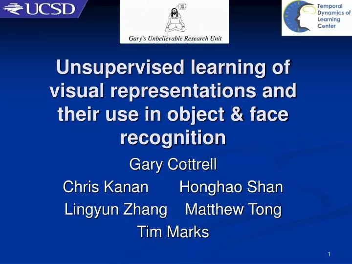 PPT - Unsupervised learning of visual representations and their use in object & face recognition ...