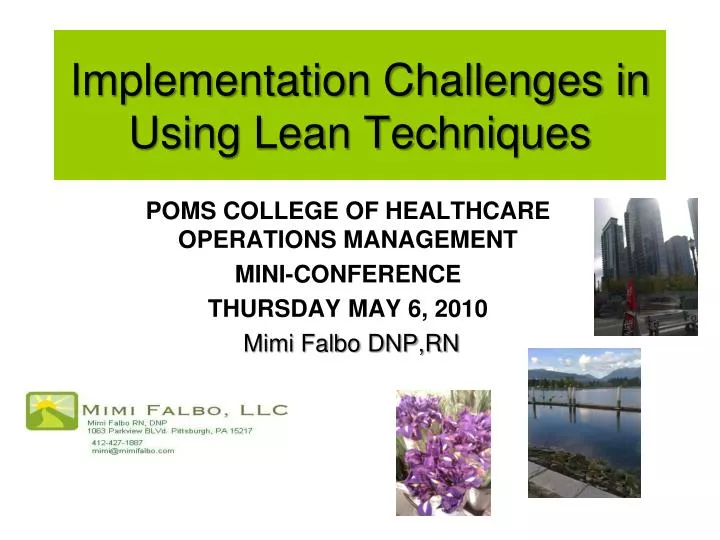 PPT - Implementation Challenges in Using Lean Techniques PowerPoint ...
