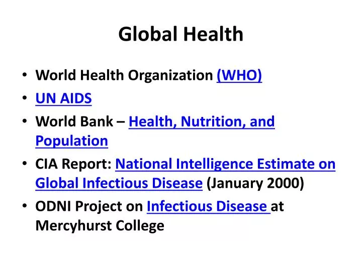 PPT - Global Health PowerPoint Presentation, free download - ID:1489013