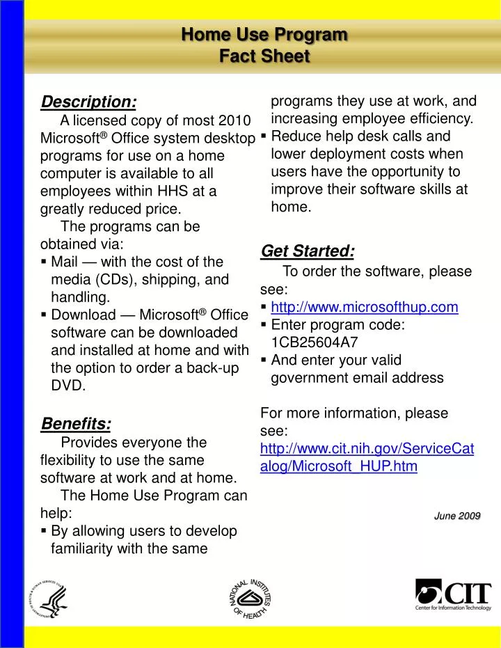 PPT - Home Use Program Fact Sheet PowerPoint Presentation, free ...