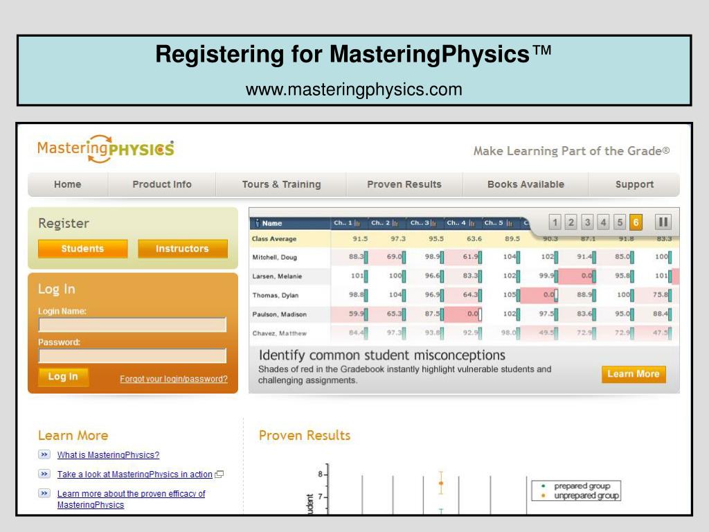 PPT - Registering for MasteringPhysics™ PowerPoint Presentation, free ...