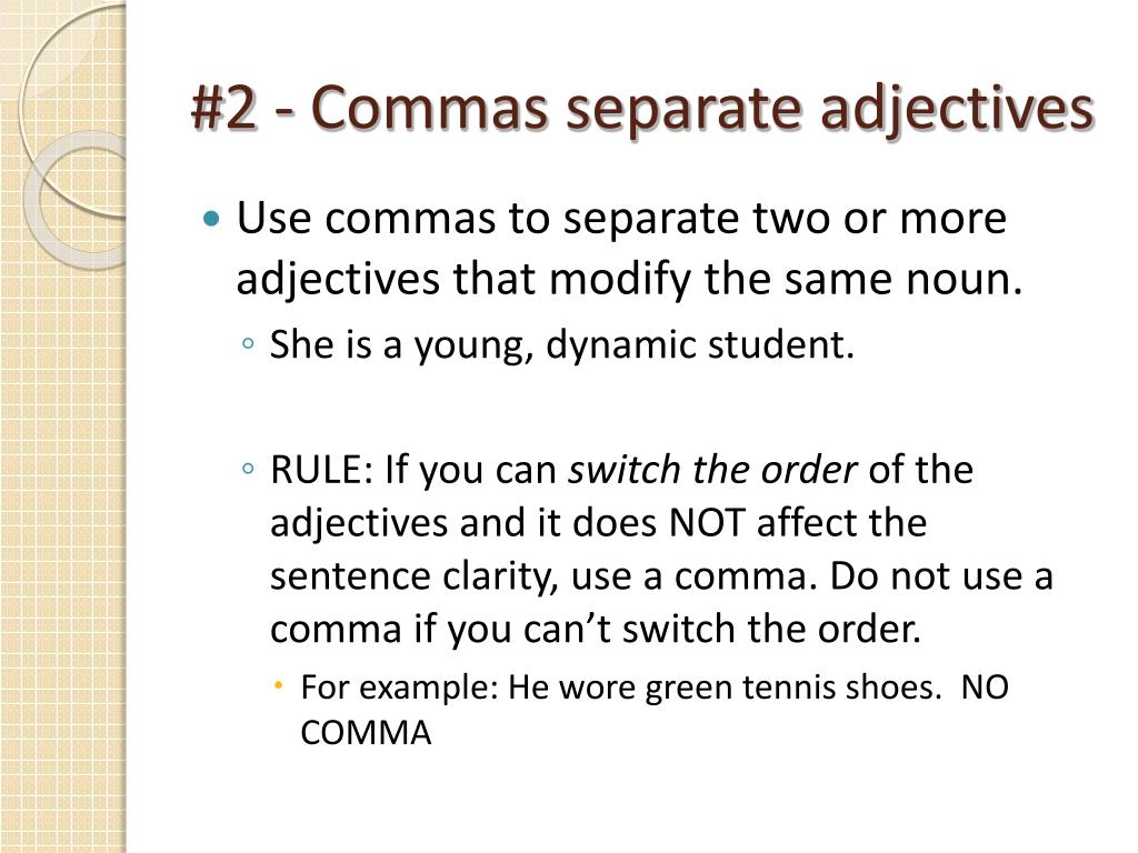 PPT COMMA RULES PowerPoint Presentation Free Download ID 1490032