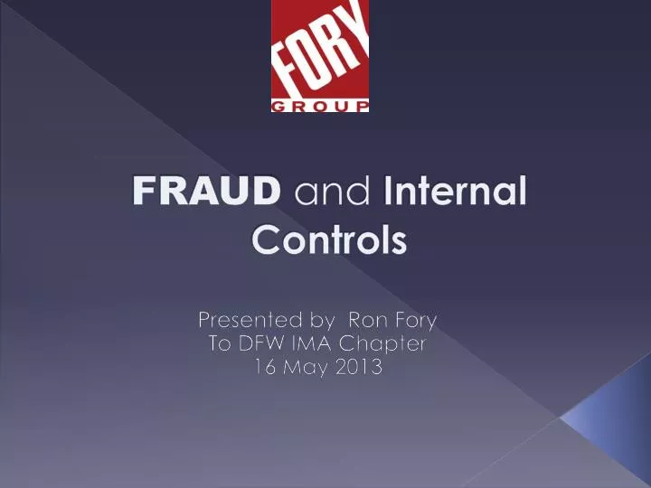 PPT - FRAUD and Internal Controls PowerPoint Presentation, free ...