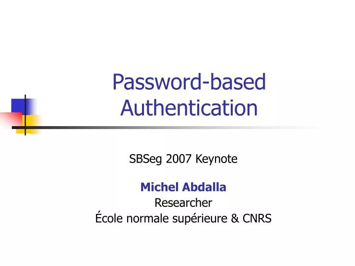 PPT - Password-based Authentication PowerPoint Presentation, free ...
