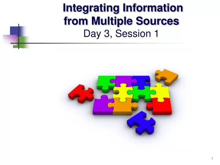Ppt Integrating Information From Multiple Sources Day 3 Session 1 Powerpoint Presentation