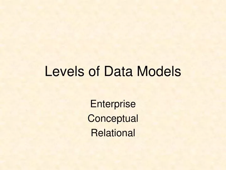 PPT - Levels of Data Models PowerPoint Presentation, free download - ID ...