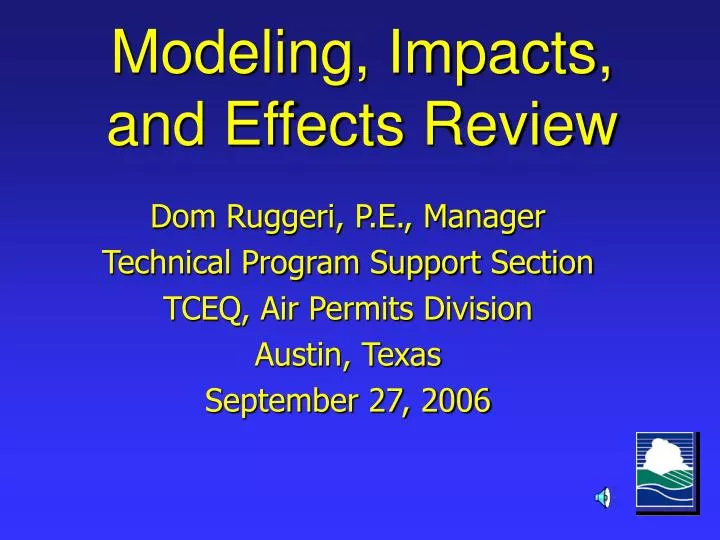 PPT - Modeling, Impacts, and Effects Review PowerPoint Presentation ...