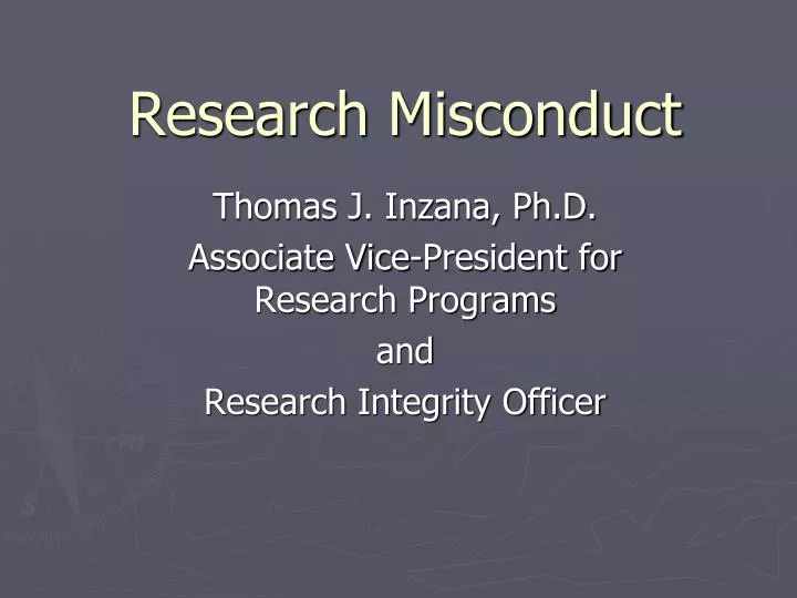 PPT - Research Misconduct PowerPoint Presentation, free download - ID ...