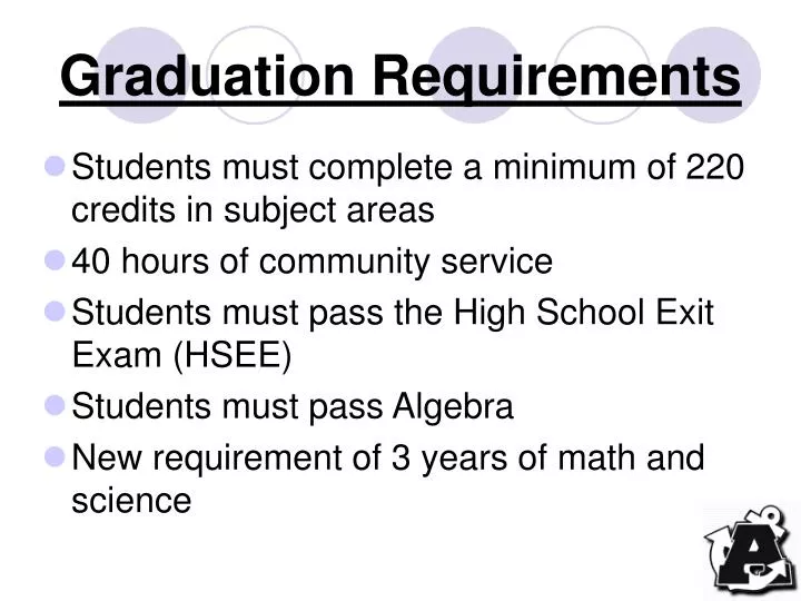 PPT - Graduation Requirements PowerPoint Presentation, free download ...