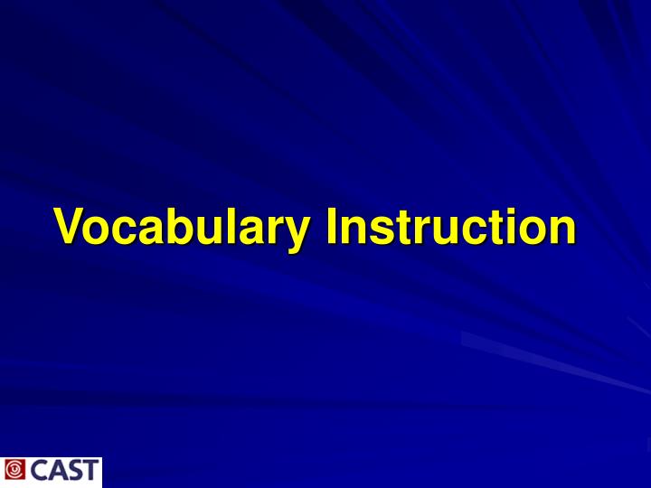 PPT - Vocabulary Instruction PowerPoint Presentation, free download ...