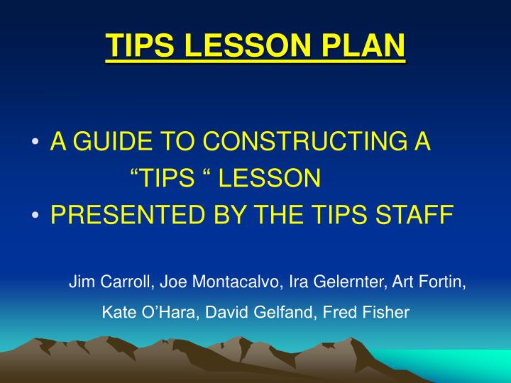 PPT - TIPS LESSON PLAN PowerPoint Presentation, free download - ID:158231