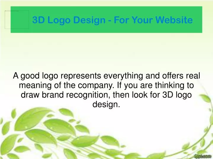 PPT - 3d logo design PowerPoint Presentation, free download - ID:15937