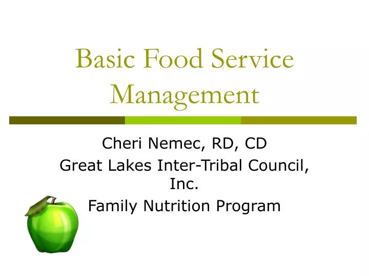 PPT - Basic Food Service Management PowerPoint Presentation, free ...