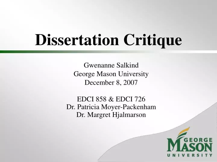 PPT - Dissertation Critique PowerPoint Presentation, free download - ID ...