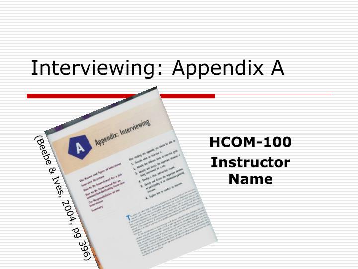 PPT - Interviewing: Appendix A PowerPoint Presentation, free download ...