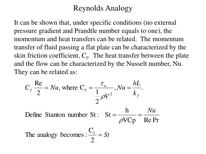 PPT - Reynolds Analogy PowerPoint Presentation, free download - ID:161248