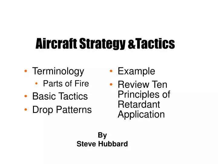 PPT - Aircraft Strategy &Tactics PowerPoint Presentation, free download ...
