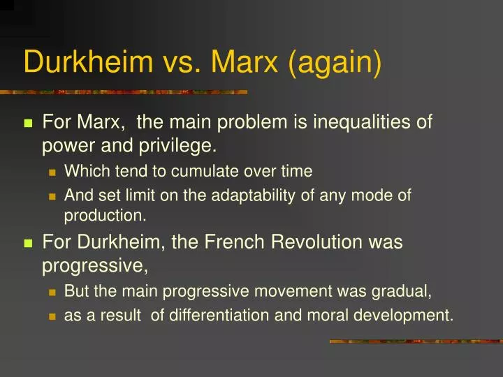 PPT - Durkheim vs. Marx (again) PowerPoint Presentation, free download ...