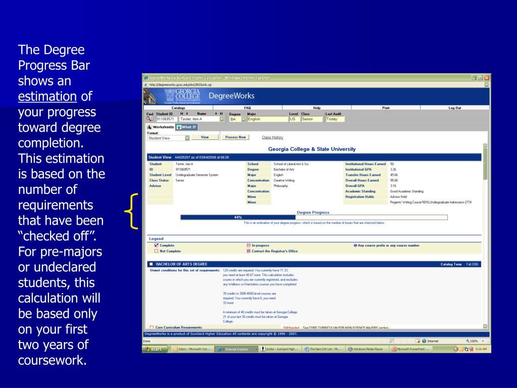 PPT - DegreeWorks: A Degree Evaluation and Advising Tool for Georgia ...