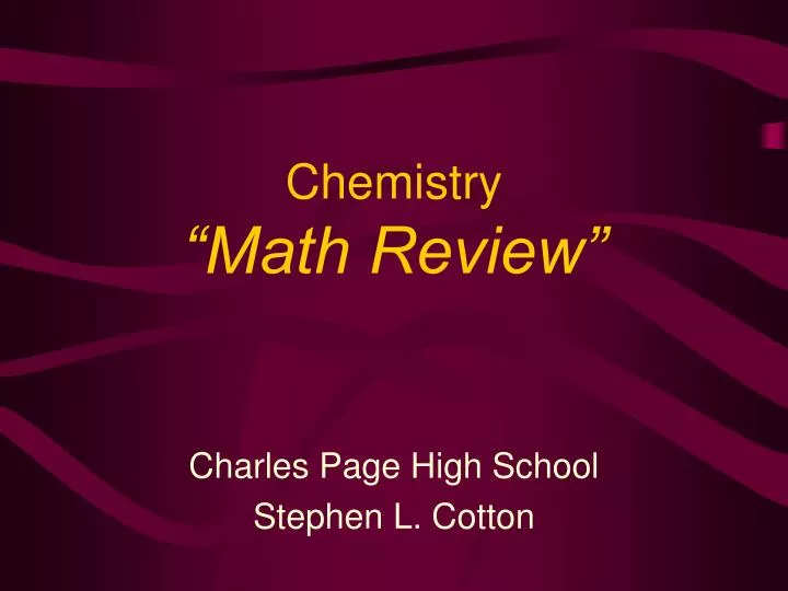 PPT - Chemistry “Math Review” PowerPoint Presentation, free download ...