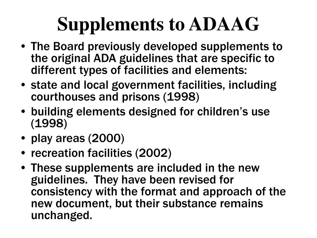 PPT - 2004 Changes to ADA-ABA Accessibility Guidelines Alberto Garcia ...