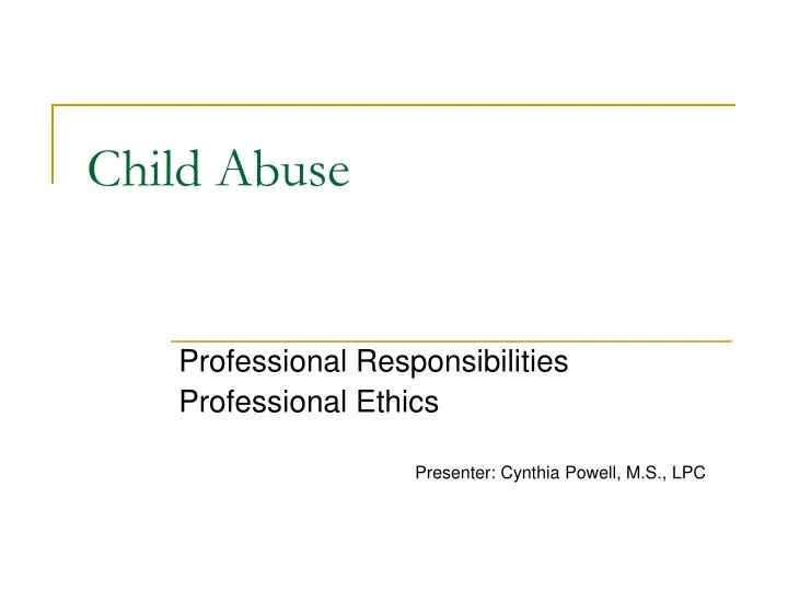 PPT - Child Abuse PowerPoint Presentation, free download - ID:172906