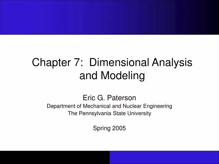 PPT - Chapter 7: Dimensional Analysis and Modeling PowerPoint Presentation - ID:173465