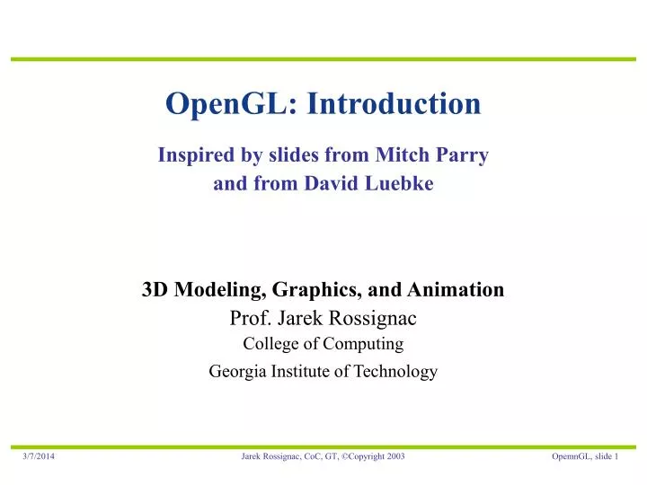 PPT - OpenGL: Introduction PowerPoint Presentation, free download - ID:17477