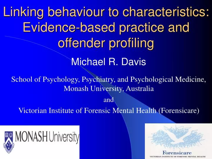 PPT - Linking behaviour to characteristics: Evidence-based practice and ...