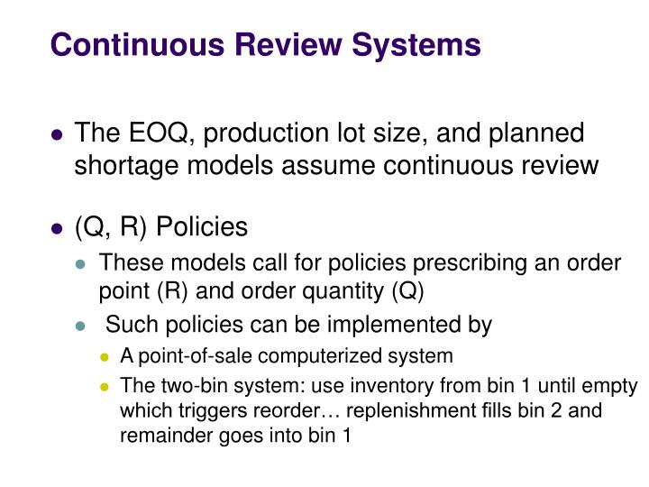 PPT - Chapter 5 Inventory Control Subject to Uncertain Demand ...