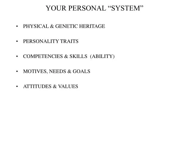 PPT - YOUR PERSONAL “SYSTEM” PowerPoint Presentation, free download ...