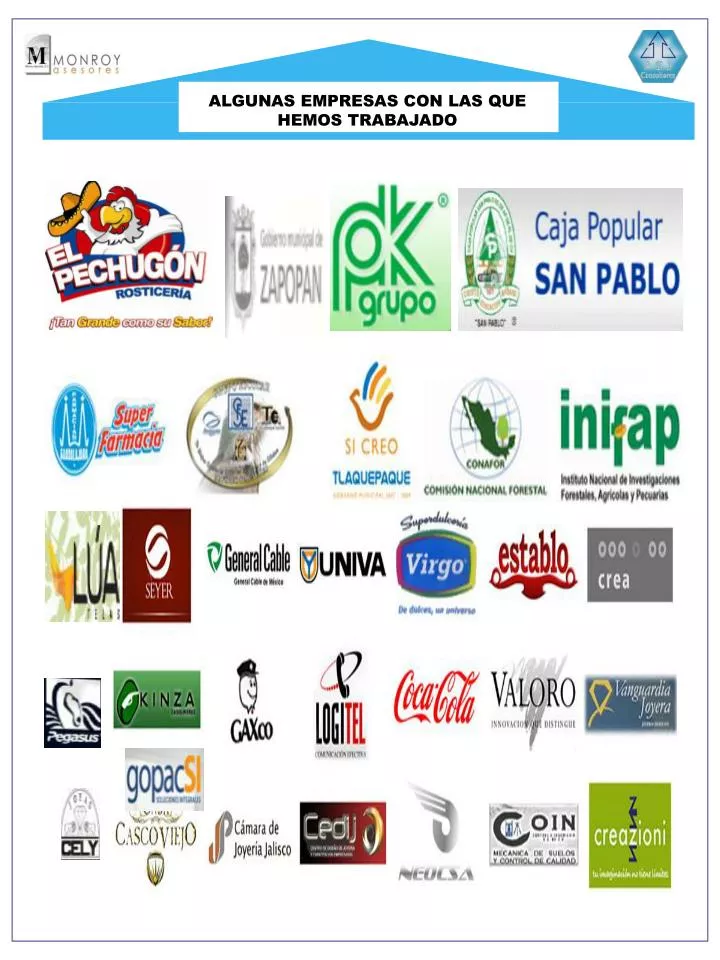 PPT - ALGUNAS EMPRESAS CON LAS QUE HEMOS TRABAJADO PowerPoint ...