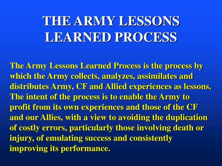 PPT - THE AFTER ACTION REVIEW PROCESS PowerPoint Presentation - ID:178807