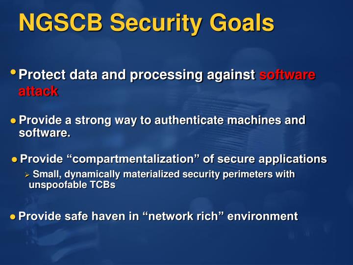 PPT - Next Generation Secure Computing Base PowerPoint Presentation - ID:179400