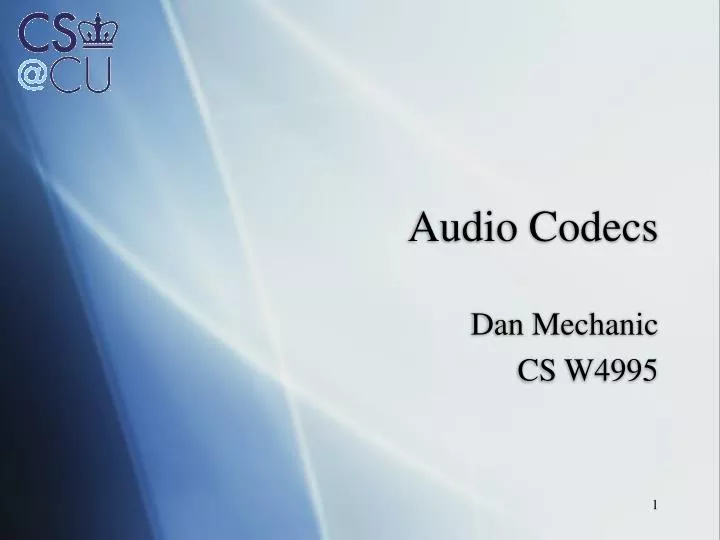 PPT - Audio Codecs PowerPoint Presentation, free download - ID:180179