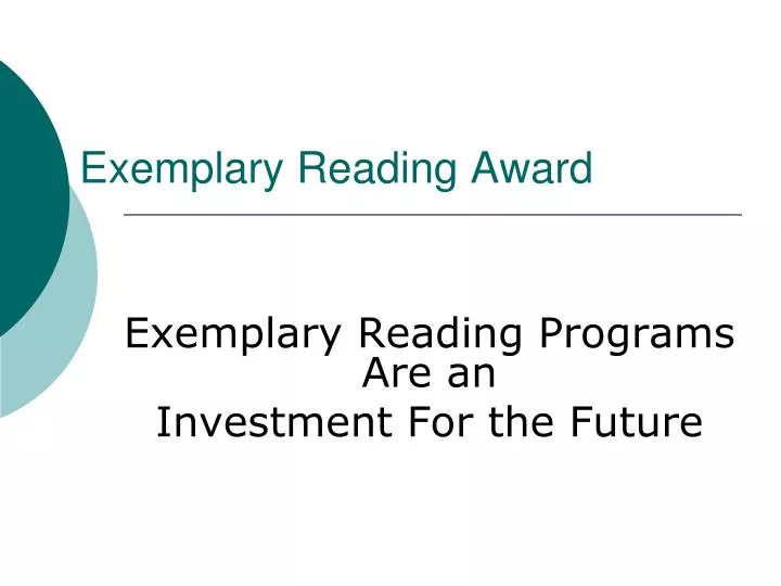 PPT - Exemplary Reading Award PowerPoint Presentation, free download ...