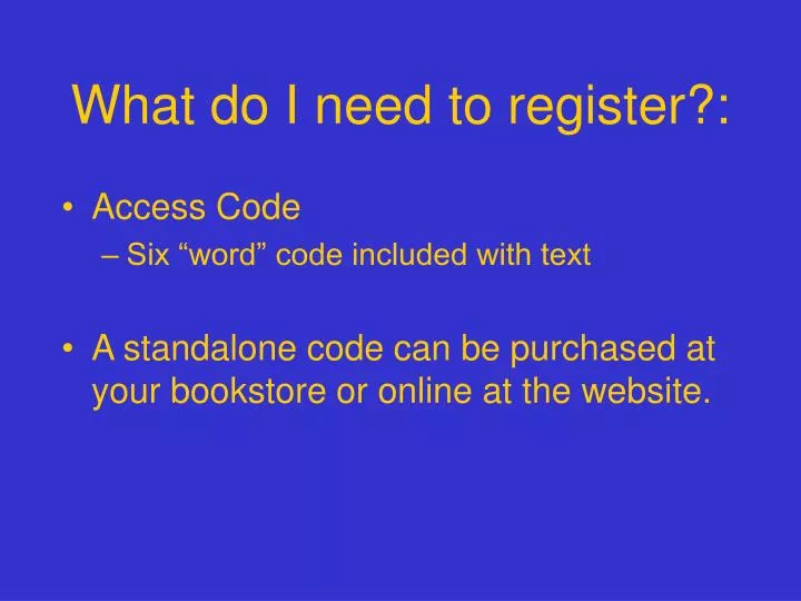 PPT - What do I need to register?: PowerPoint Presentation, free ...